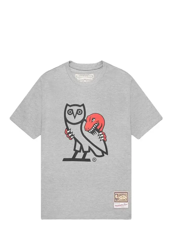 OVO Mitchell And Ness '95 Raptors Og Owl T-shirt - Heather Grey