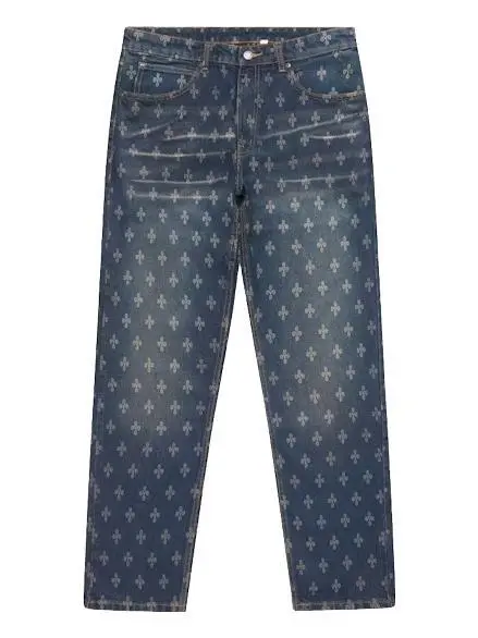 OVO Monogram Laser Etched Relaxed Fit Denim - Indigo