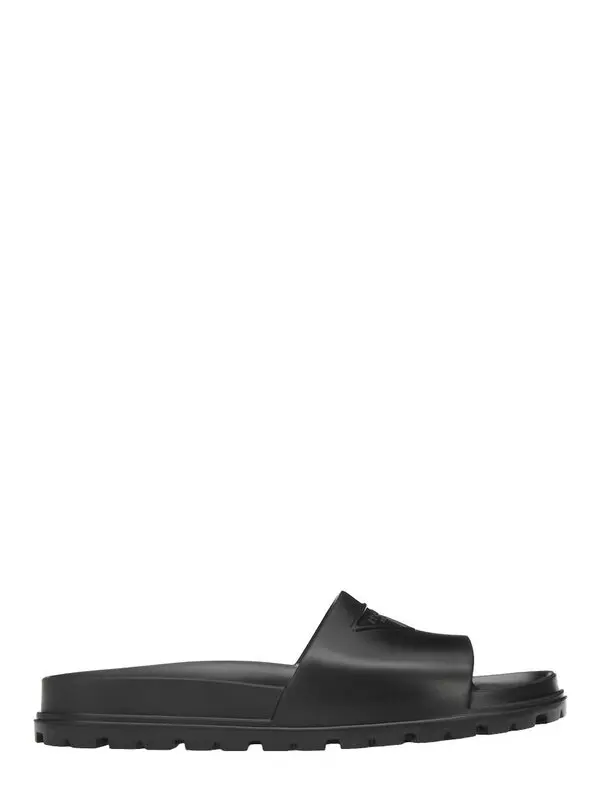 Prada Rubber Slides - Black