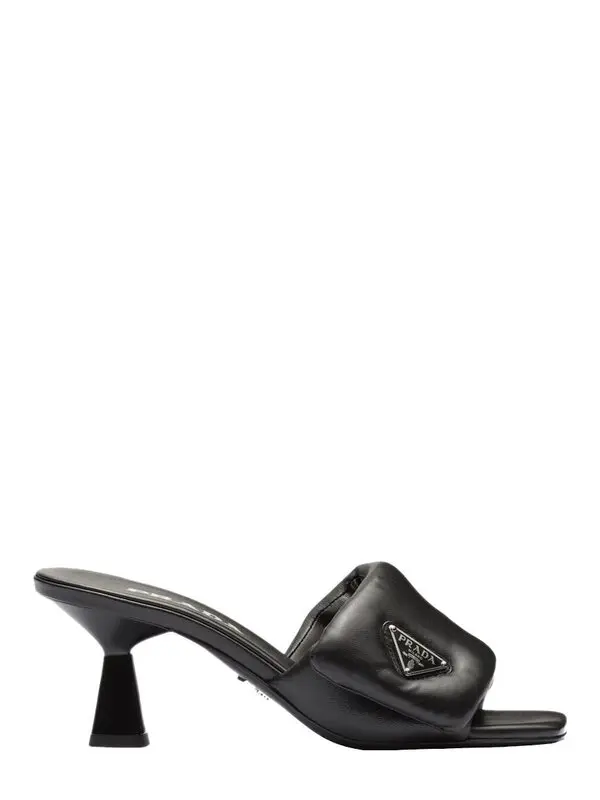 Prada Soft Padded Nappa Leather 65mm Sandals - Black