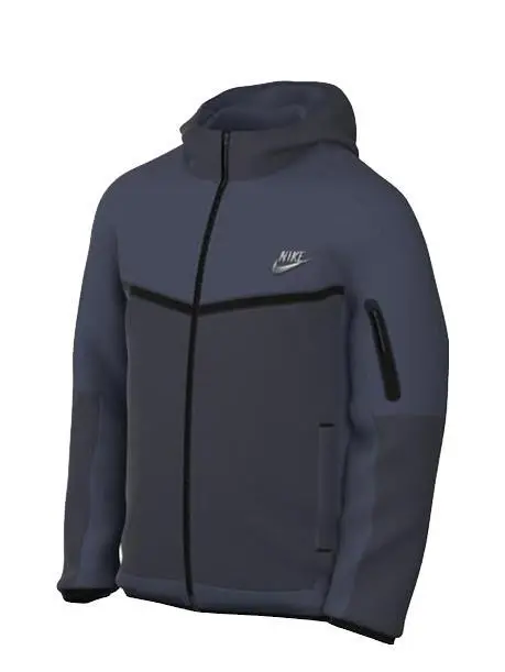 Nike Tech Fleece Full-zip Hoodie - Thunder Blue/dark Obsidian/metallic Cool Grey