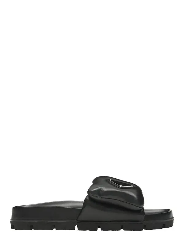 Prada 20mm Nappa Leather Slide Sandal - Black