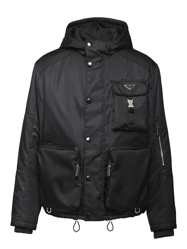 Prada Re-nylon Blouson Cargo Jacket - Black