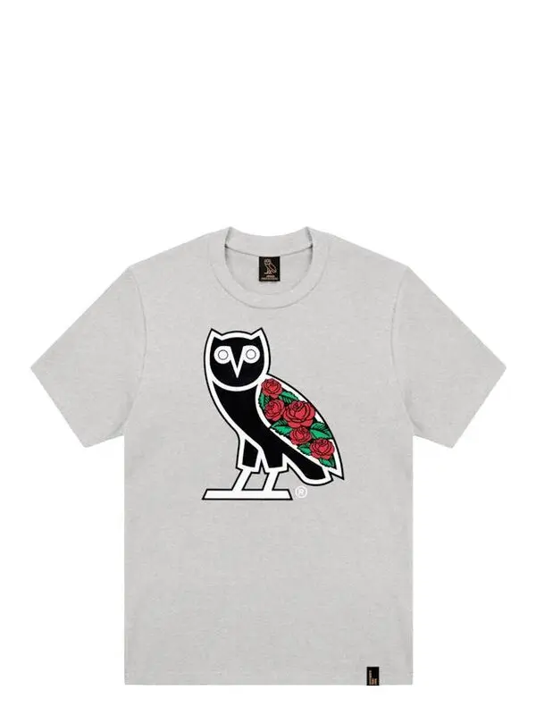OVO Sandra's Rose Og Owl Tee Shirt - Grey