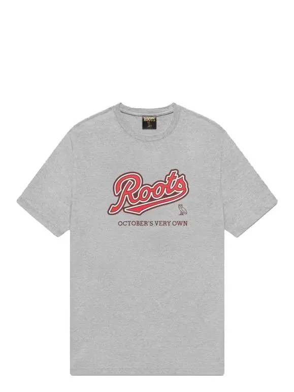 OVO Roots Heritage Script T-shirt - Heather Grey