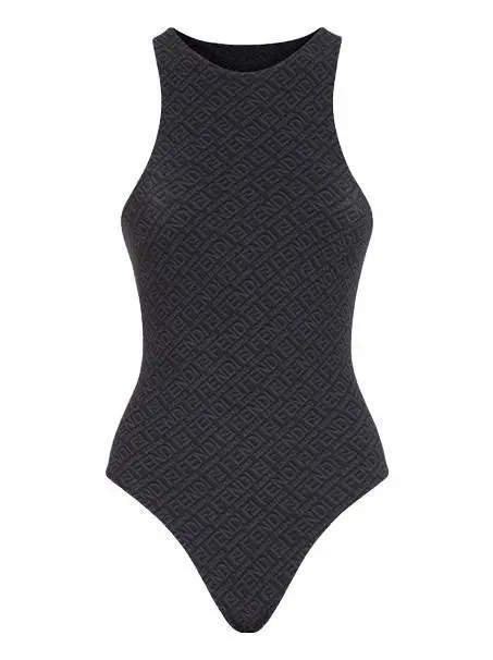 Fendi X Skims High Neck Bodysuit - Black