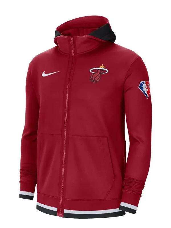 Nike Nba Miami Heat Showtime Full-zip Hoodie - Red
