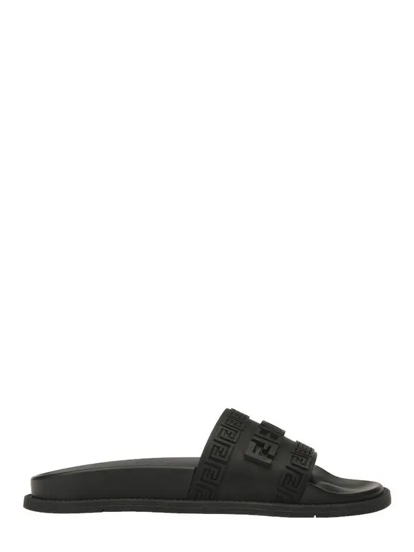 Fendi Fendace Logo Sliders - Black