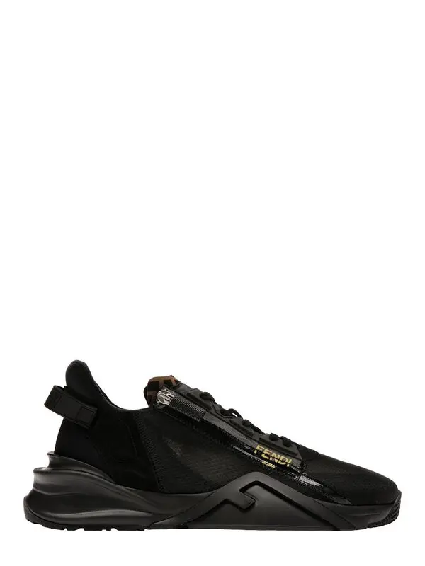 Fendi Nylon Low Top Sneakers - Black