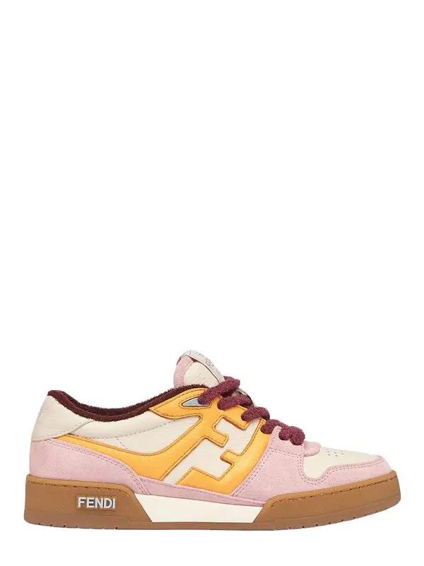 Fendi Match Suede Sneakers - Pink/yellow/cream