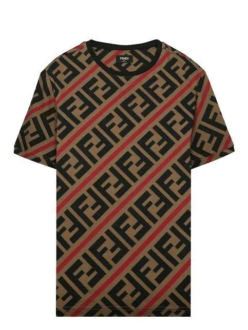 Fendi Ff Monogram Printed T-shirt - Brown/red