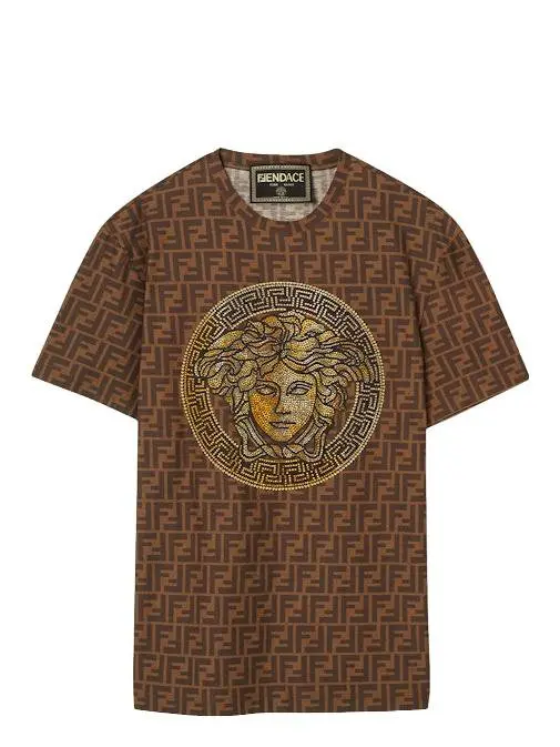 Fendi Fendace Ff T-shirt - Brown/gold