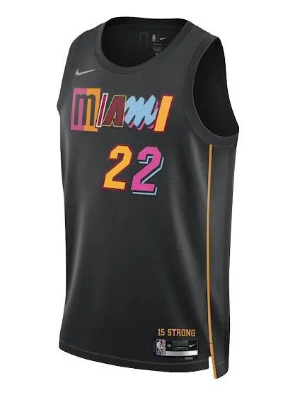 Nike Nba Miami Heat City Edition Jimmy Butler 22 Drifit Swingman Jersey - Black