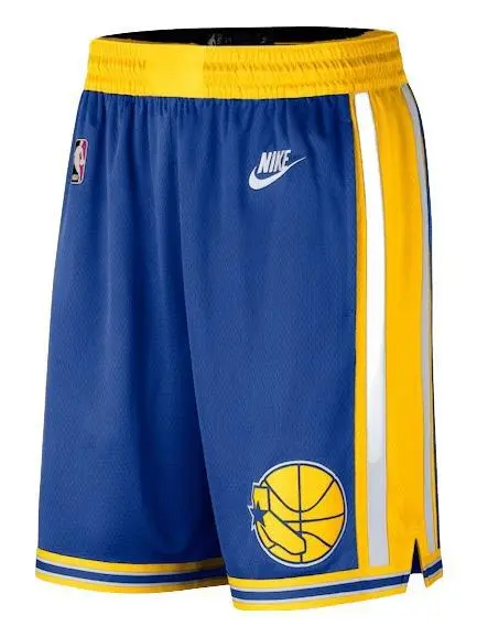 Nike Nba Golden State Warriors Swingman Drifit Shorts - Rush Blue/cyber Yellow/white