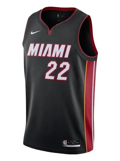 Nike Nba Miami Heat Jimmy Butler Heat Icon Edition 2020 Swingman Jersey - Black/tough Red/sundial