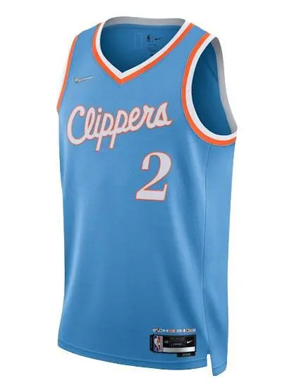 Nike Nba Los Angeles Clippers Kawhi Leonard City Edition Mixtape Swingman Jersey - Light Blue/orange