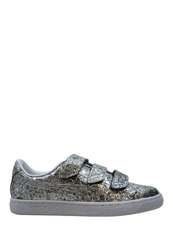 PUMA Basket Strap Glitter Sneakers - Silver