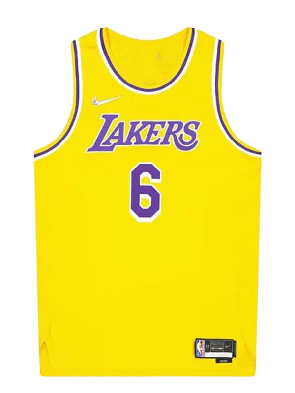 Nike Nba L.a. Lakers Lebron James Icon Edition Authentic Jersey - Yellow