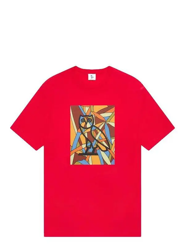OVO Stained Glass Owl T-shirt - Red