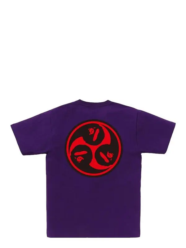 A BATHING APE Japan Culture Mitsudomoe Tee Shirt - Purple