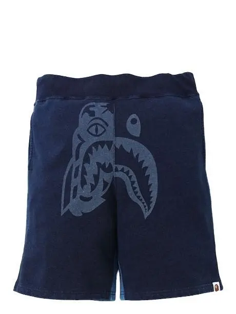 A BATHING APE Tiger Shark Sweatshort - Indigo