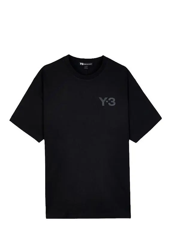 Adidas Y3 Logo Short Sleeve Tee Shirt - Black