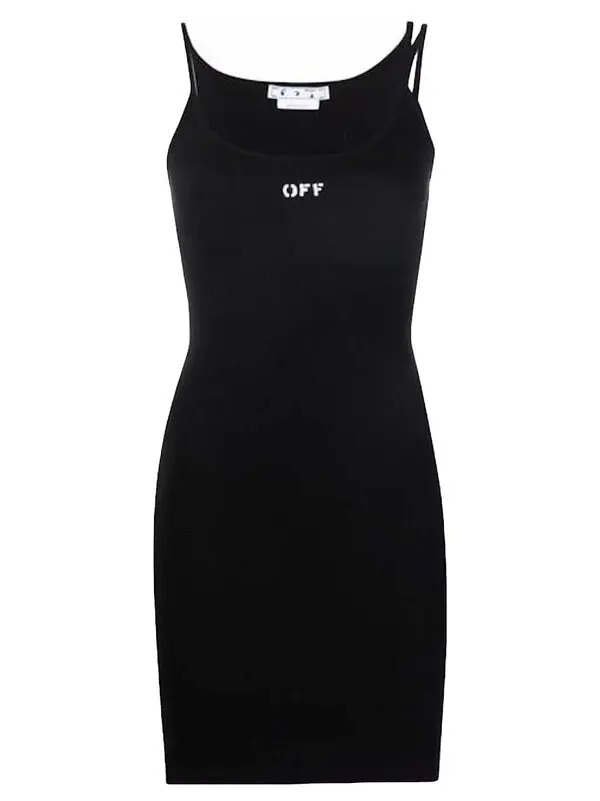 Off-White Stamp Basic Rib Dress - Black/white