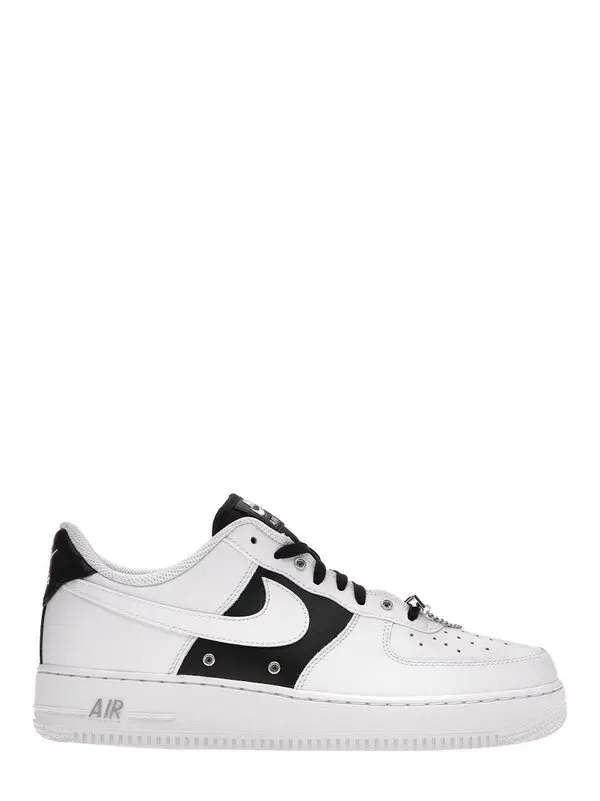 Nike Air Force 1 Low '07 Prm Silver Chain Sneakers - White/black/metallic Silver