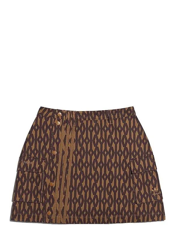 Adidas Ivy Park Monogram Cotton Twill Skirt - Wild Brown/night Red