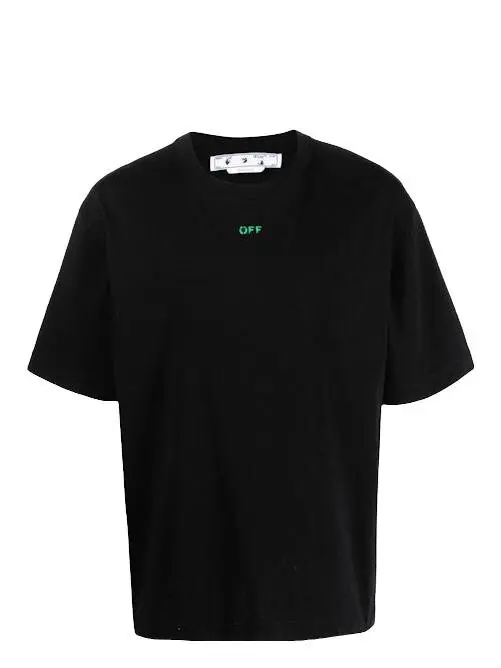 Off-White Mushroom Graphic Tee Shirt - Black/green