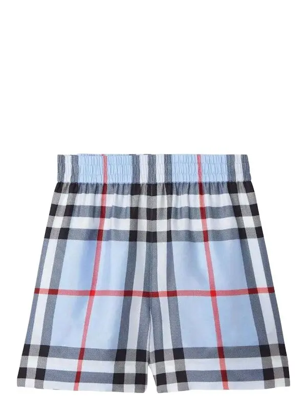 Burberry Check-pattern Silk Shorts - Blue
