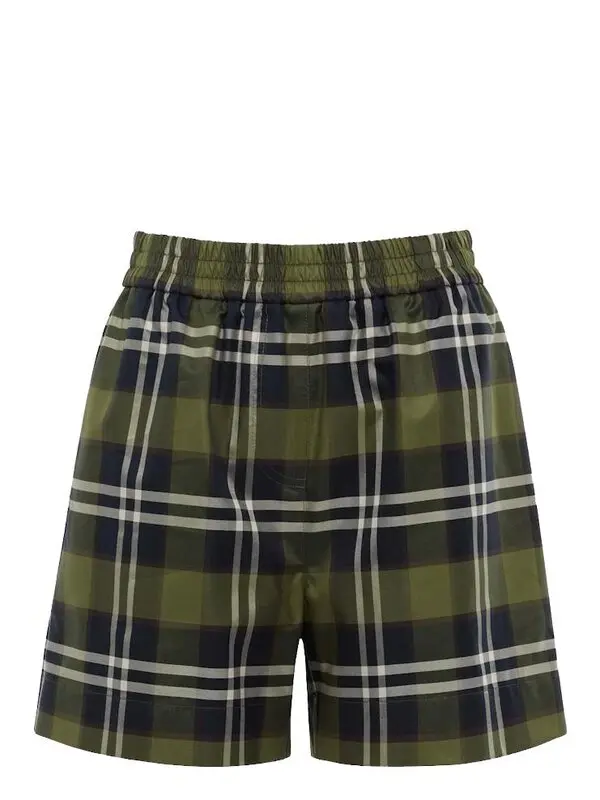 Burberry Check Shorts - Dark Olive Green