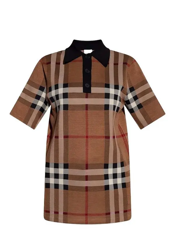 Burberry Check Polo Shirt - Brown Check