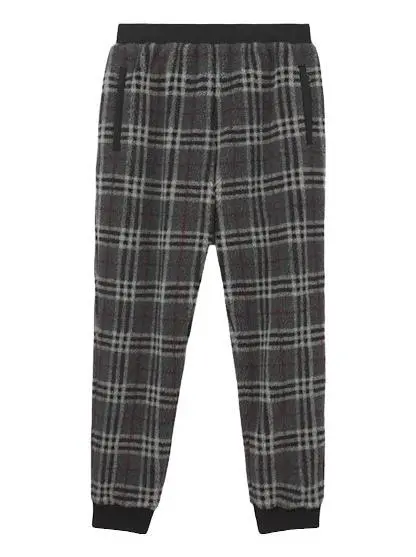 Burberry Dimitri Fleece Check Pants - Dark Charcoal