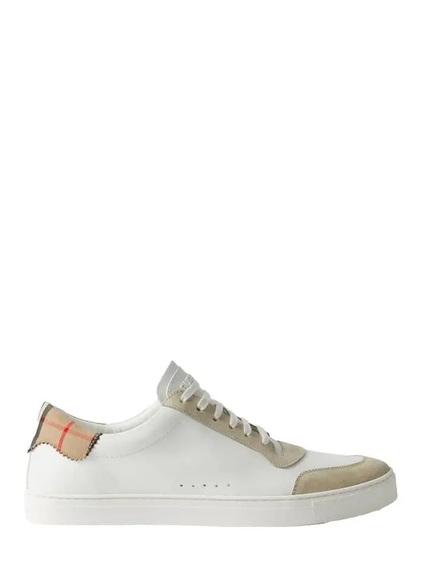 Burberry Cotton Check Sneakers - Neutral White/beige