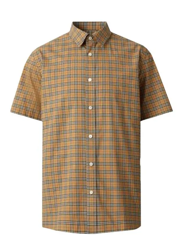 Burberry Edward Short Sleeve Check Shirt - Archive Beige