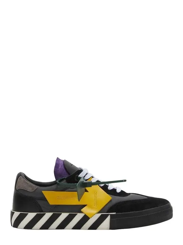 Off-White Floating Arrow Vulcanized Low Top Sneakers - Black/white/mustard Yellow