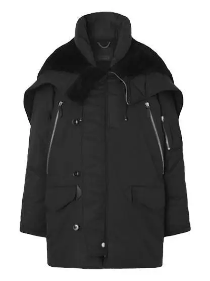 Burberry Cotton Hooded Down Jacket - Black