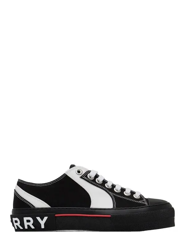 Burberry Colorblock Low Top Canvas Sneakers - Black/white