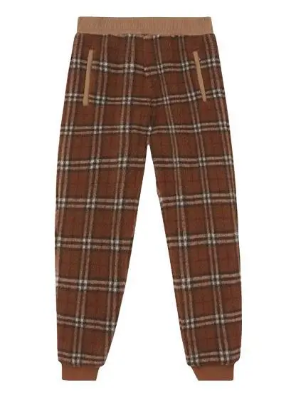 Burberry Dimitri Fleece Check Pants - Dark Birch Brown