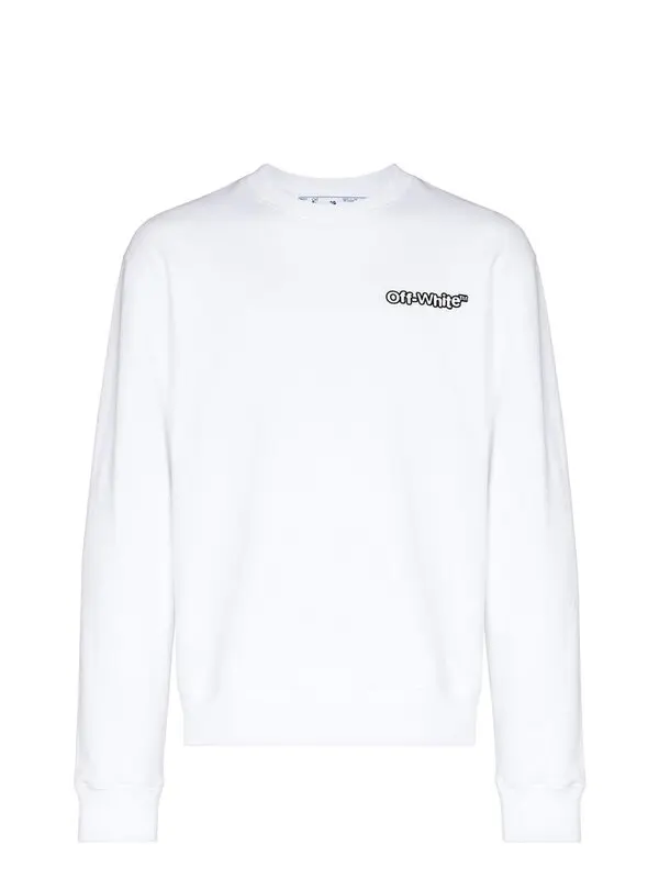 Off-White Logo Print Crewneck Sweatshirt - White/black