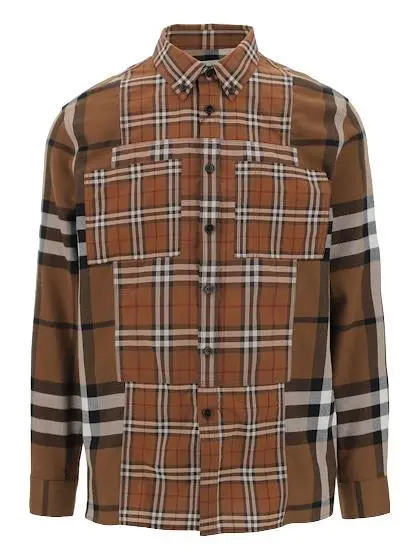 Burberry Check Woven Shirt - Brown