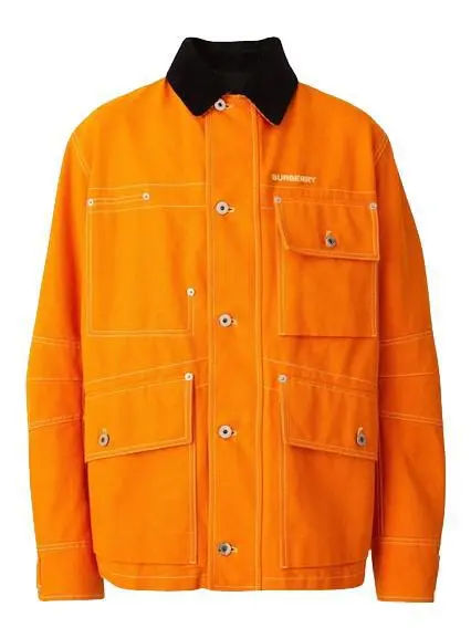 Burberry Collared Utility Jacket - Orange Black