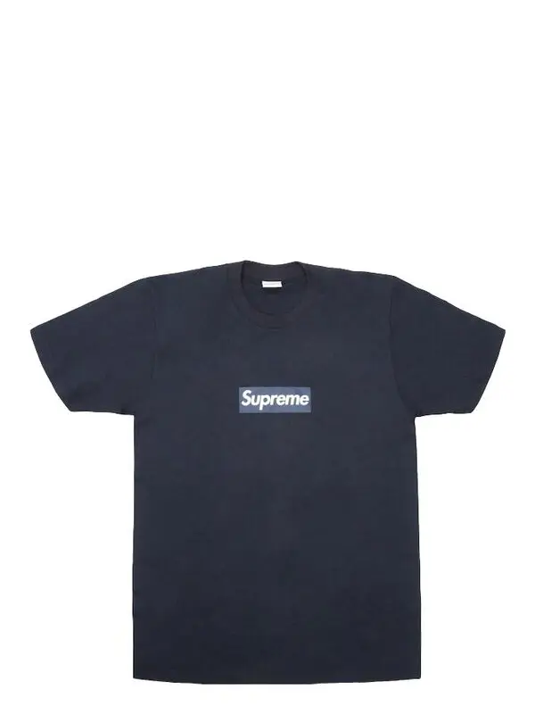 Supreme New York Yankees Box Logo Tee Shirt - Navy Blue