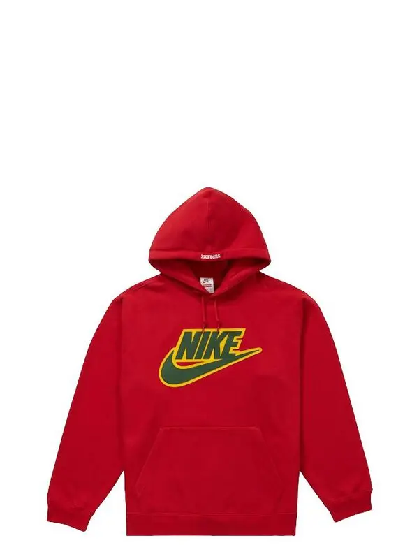 Supreme Nike Leather Applique Hooded Sweatshirt - Red