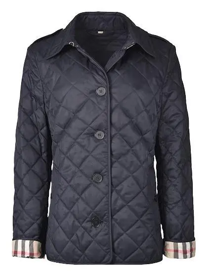Burberry Diamond Quilted Jacket - Navy Blue