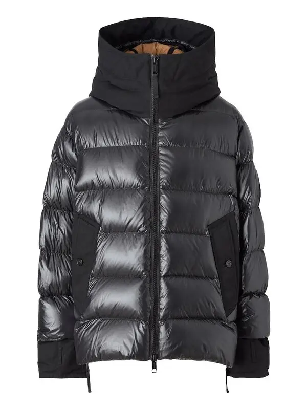 Burberry Puffer Jacket With Detachable Warmer - Black