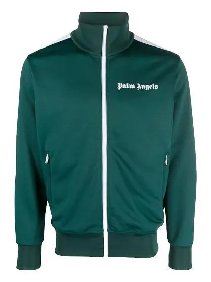 Palm Angels Classic Track Jacket - Forest Green/white
