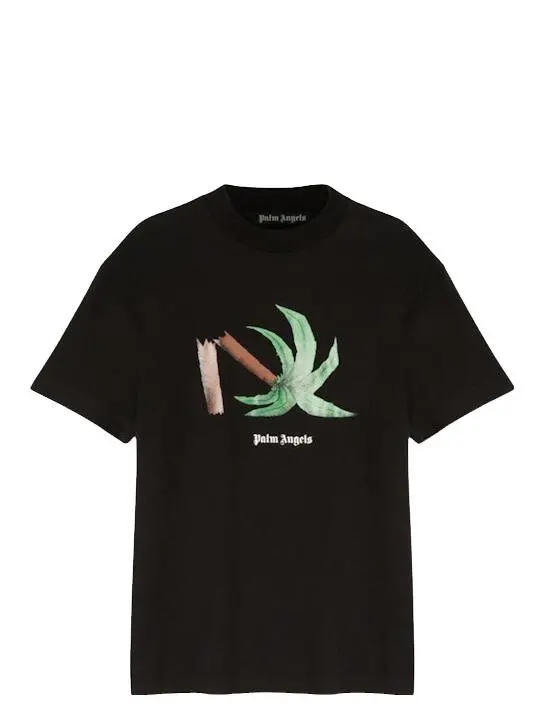 Palm Angels Broken Palm T-shirt - Black/green