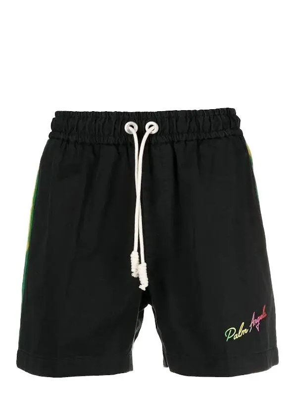 Palm Angels Side Stripe Track Shorts - Black